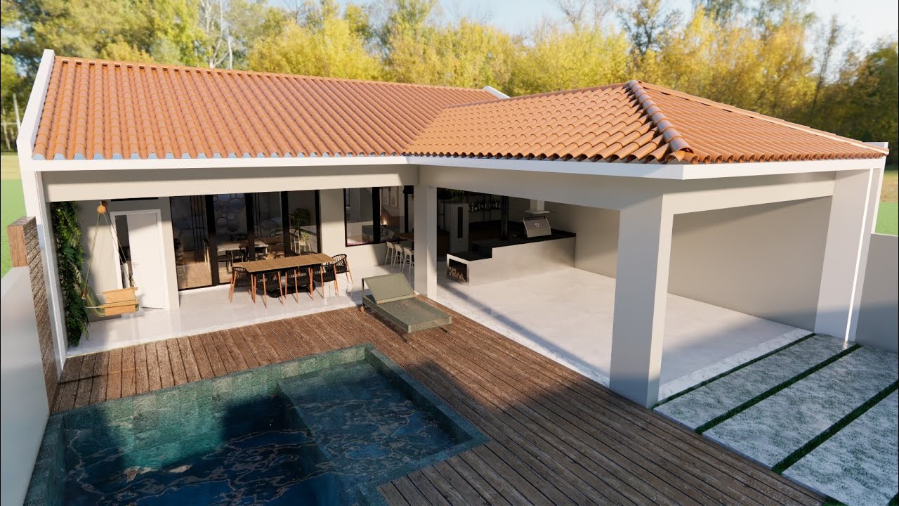 SMALL HOUSE | L-shaped house | simple house design - YouTube