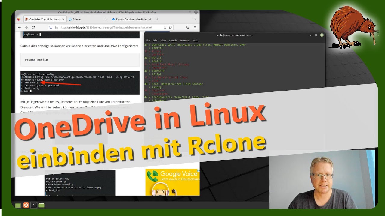 OneDrive in Linux einbinden mit Rclone - YouTube