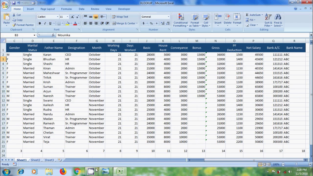Excel 2007 How To Prepare Salary Slip Using VLOOKUP In Excel YouTube Excel 2007 How To Prepare Salary Slip Using VLOOKUP In Excel YouTube