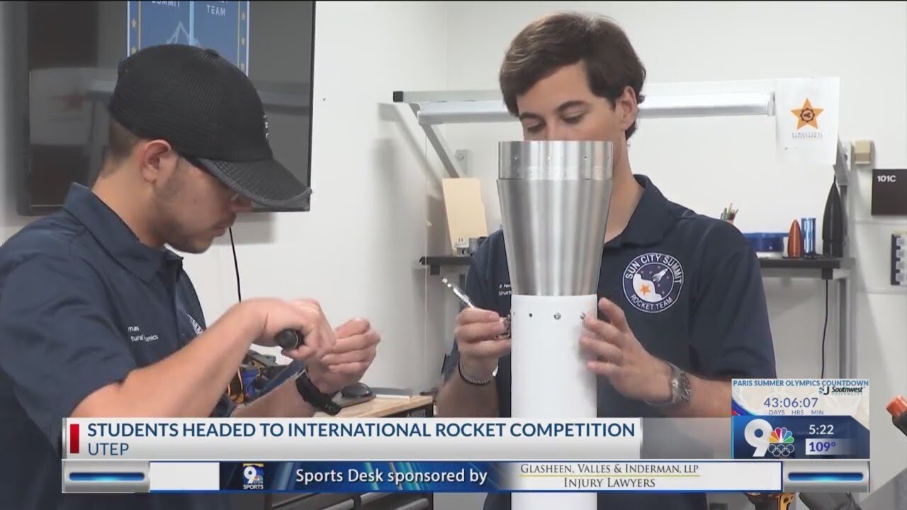 UTEP students compete in international rocket competition - YouTube