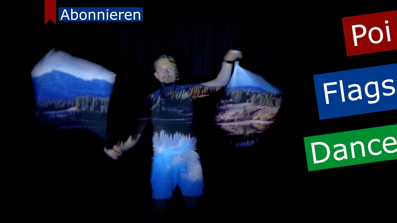 Poi dance with Flags I Light Show I Modern Juggling Performance - YouTube