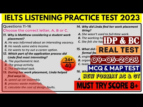 IELTS Listening Test MCQ and MAP | 09-05-2023 - YouTube
