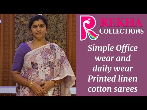#Rekha collections#Surekha reddy#Printed linen cotton saree collections