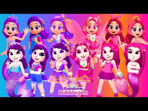 🌈 PURPLE STAR 🆚 RED RUBY - RAINBOW BUBBLEGEM ➕️ ANGELA 2 | Rainbow Bubblegum Cosplay Makeover