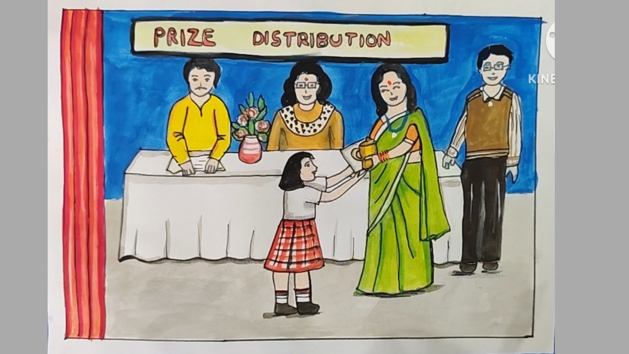Prize Distribution Memory drawing || easy prize distribution drawing ...