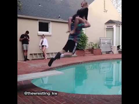 Amazing wwe moves experiment on girls | swimming pool | Like & share ...