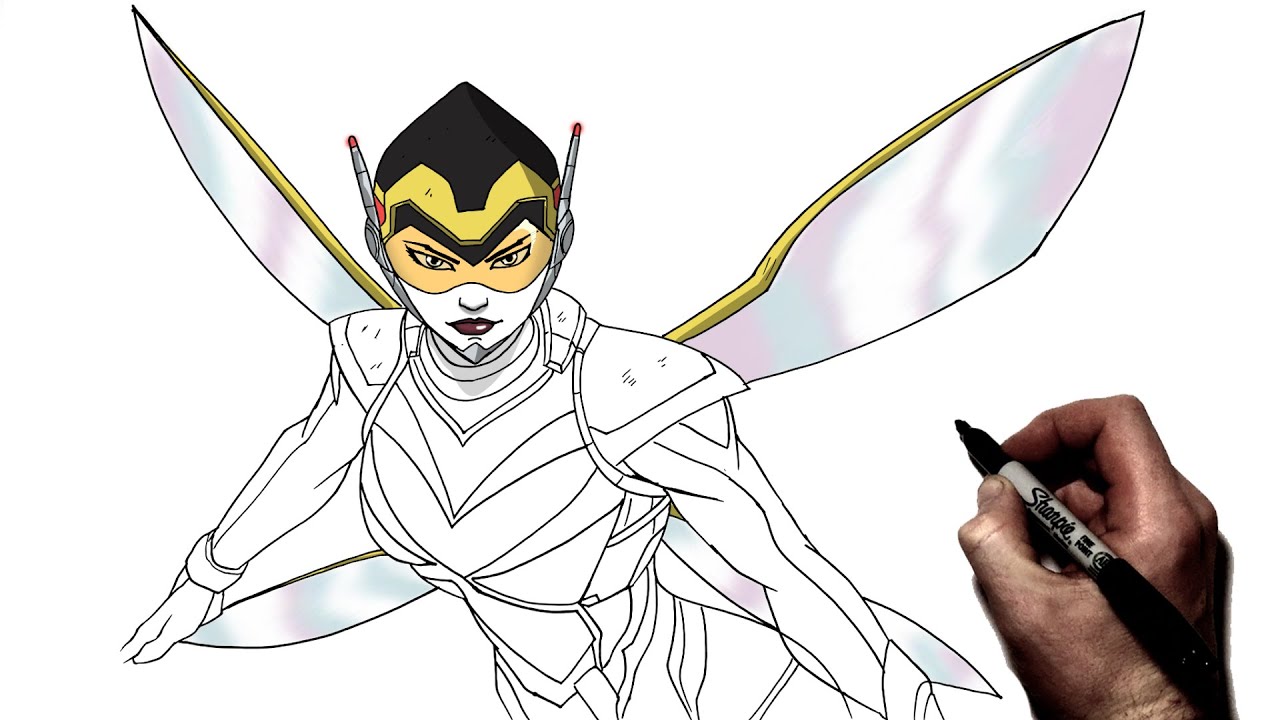 How To Draw The Wasp | Step By Step | Marvel - YouTube