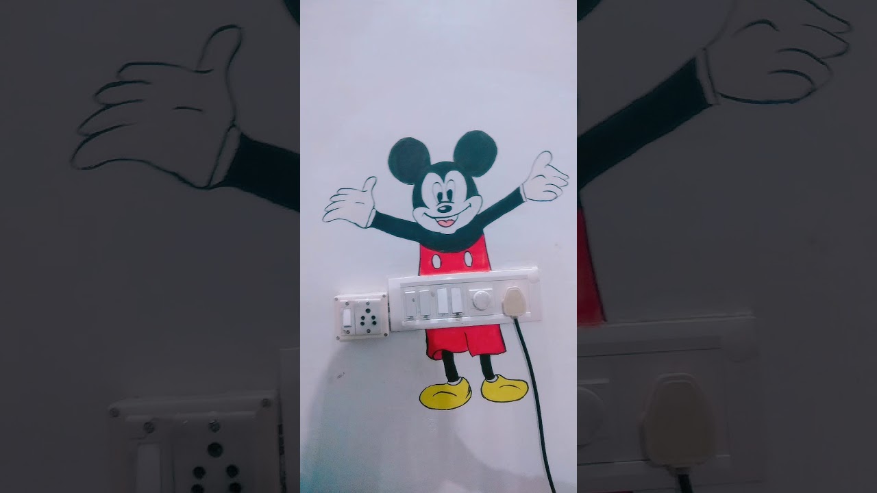 Mickey Mouse switchboard painting design #attractive look - YouTube