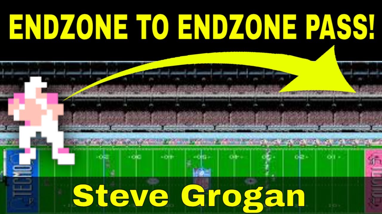Steve Grogan 100 Yard Touchdown Pass on 1991 Tecmo Super Bowl (NES ...