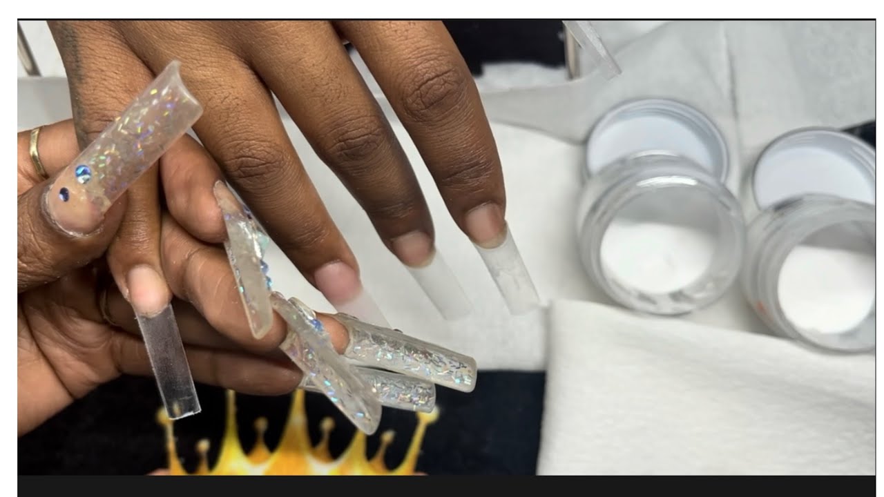 Watch me Work (White XL nails) #howtodonails #acrylicnails - YouTube
