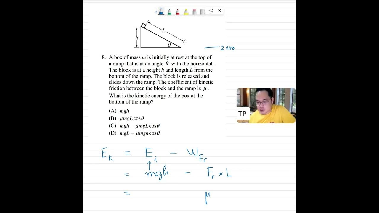 Conservation of mechanical energy of a sliding block AP Physics 1 MCQ ...