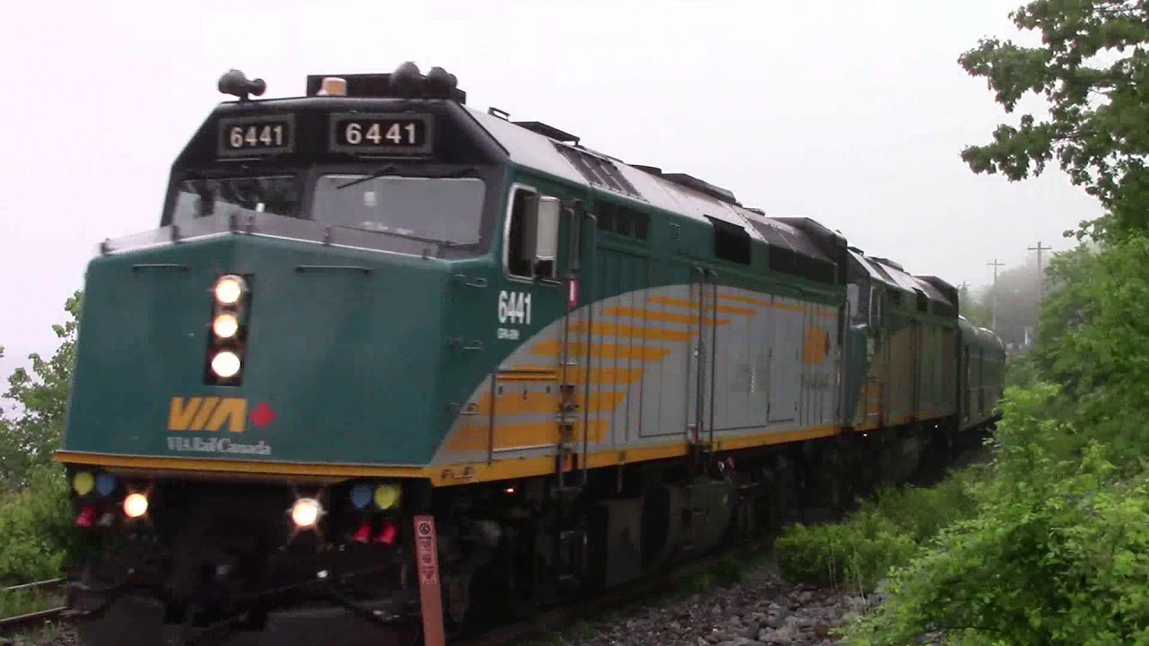 Montreal Bound VIA Rail Train 15 - The Ocean at Millview, NB - YouTube