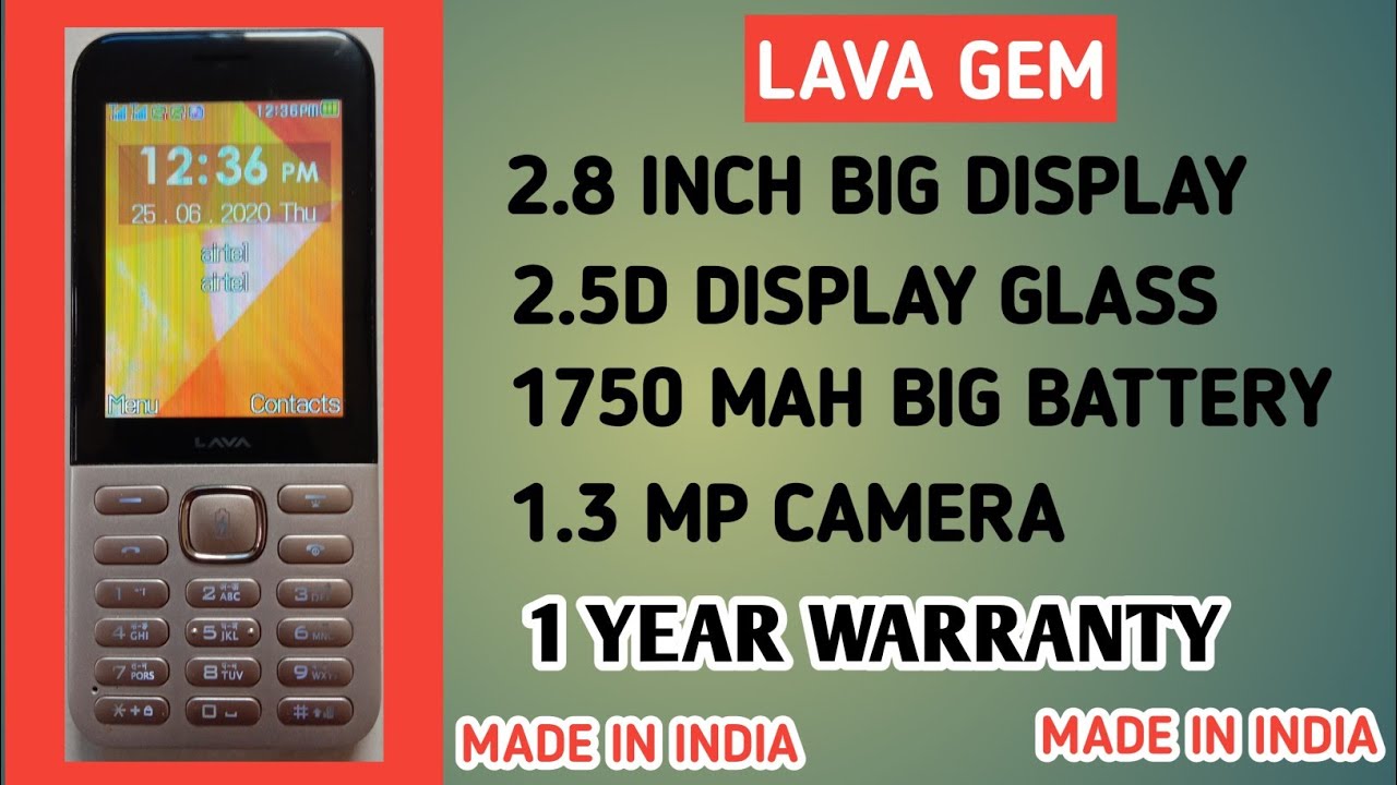 BEST KEYPAD PHONE 2020 |UNDER 1569 | LAVA GEM |MADE IN INDIA PHONE ...