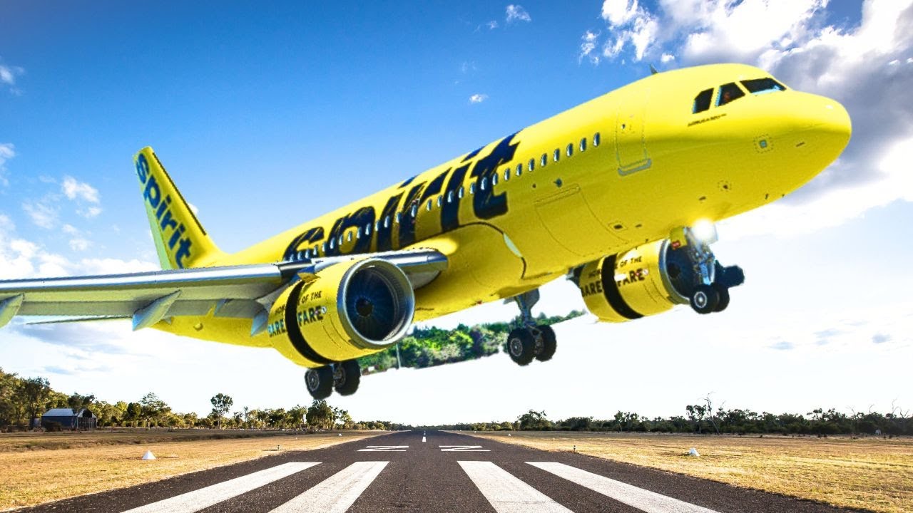 Virtual Spirit Airlines TAKE OFF from McCarran International Airport ...