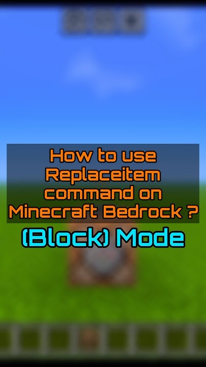 How to use Replaceitem command on Minecraft - Part 2 - YouTube