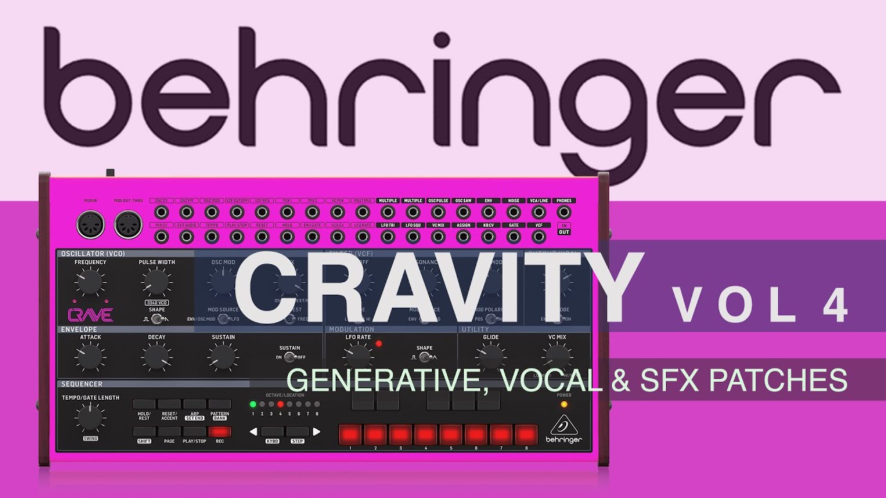 Behringer Crave - 9 ADVANCED Generative, Vocal & SFX PATCHES #crave #patches #behringer - YouTube