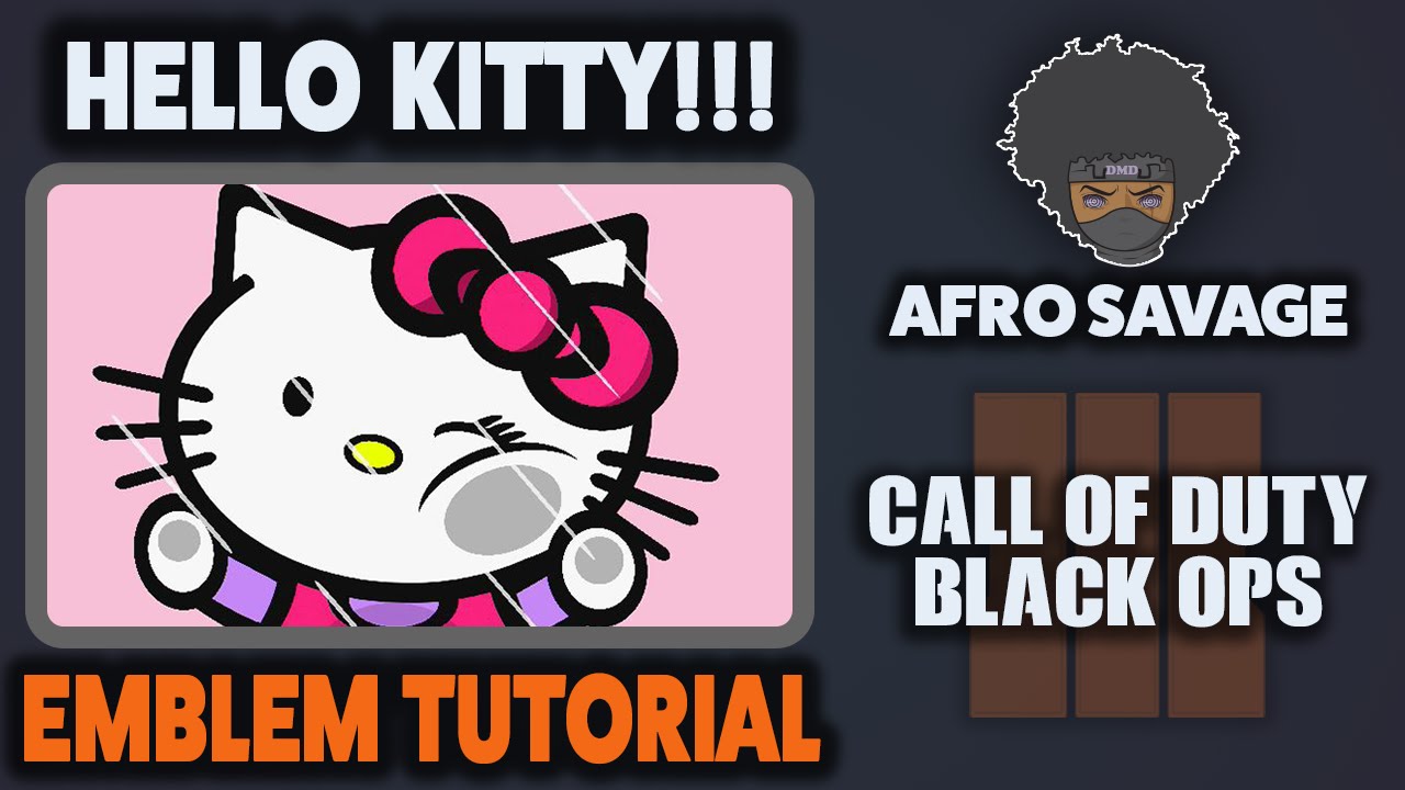 Cute Hello Kitty Trapped Behind Glass Emblem Tutorial in Black Ops 3 ...