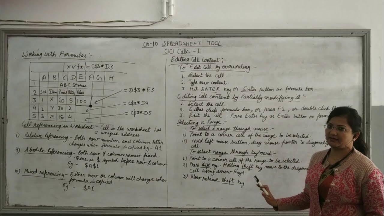 CBSE CA Computer Application Class-9 Ch-10 Spreadsheet Tool - OO Calc - I Part-2 - YouTube