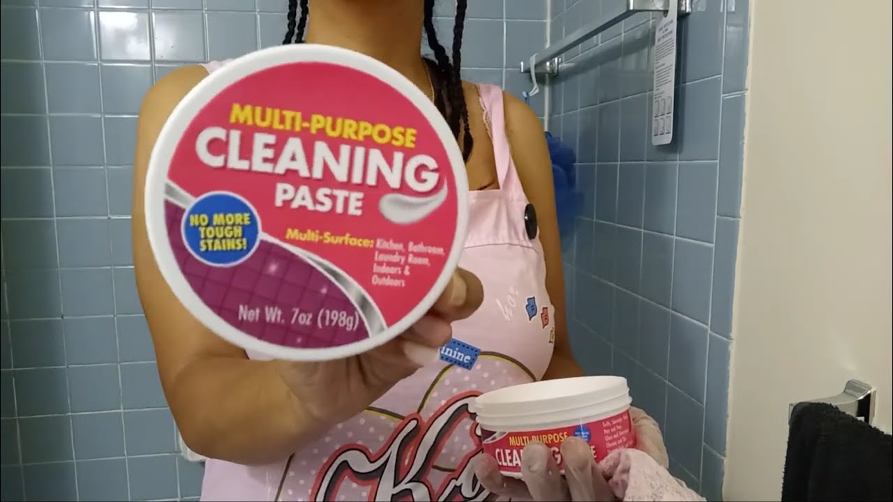 Cleaning my bathroom with multi-purpose paste I found at dollar tree Did it work? - YouTube