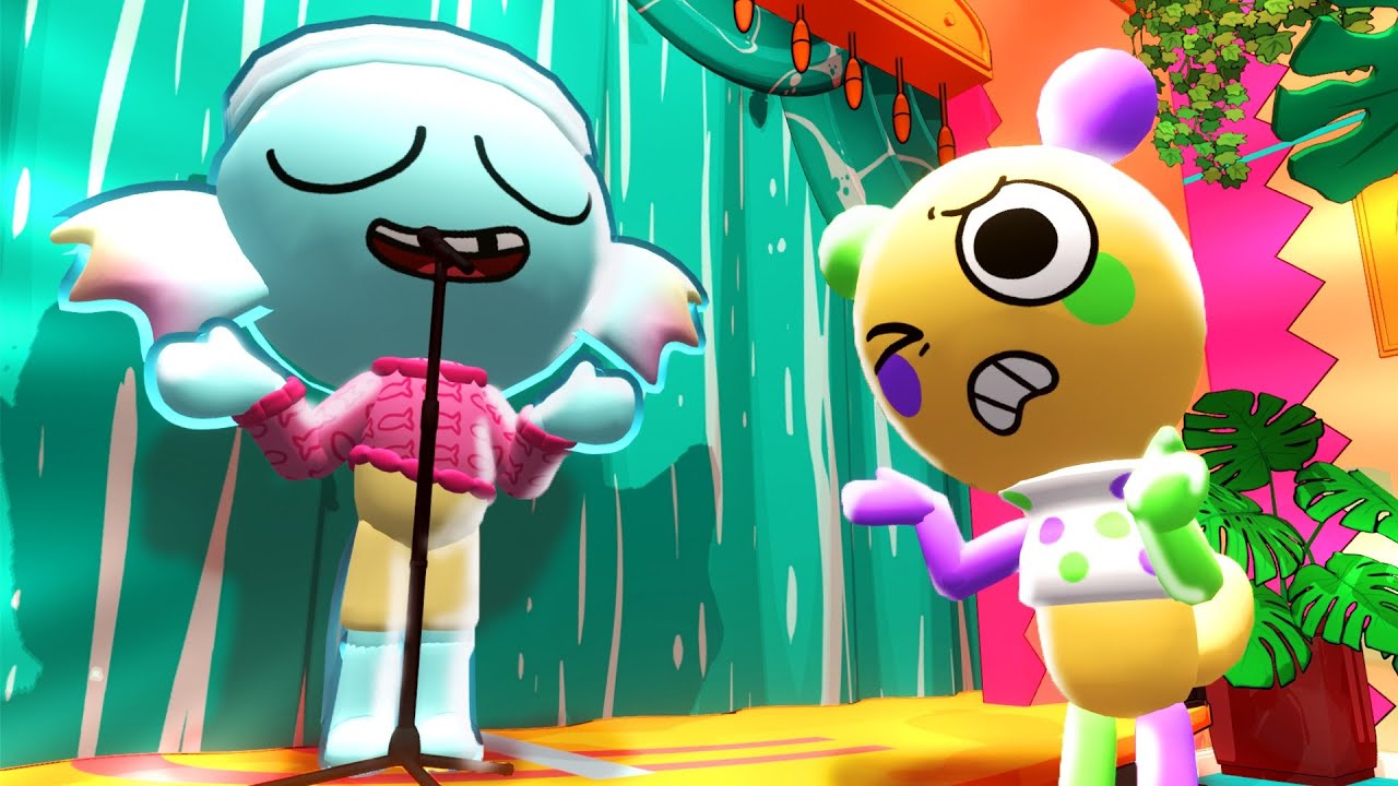 Finn ensina Looey a cantar no Dandy's World - YouTube