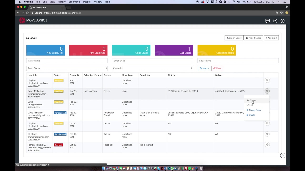 Lead Manager | MoveLogic Pro - YouTube