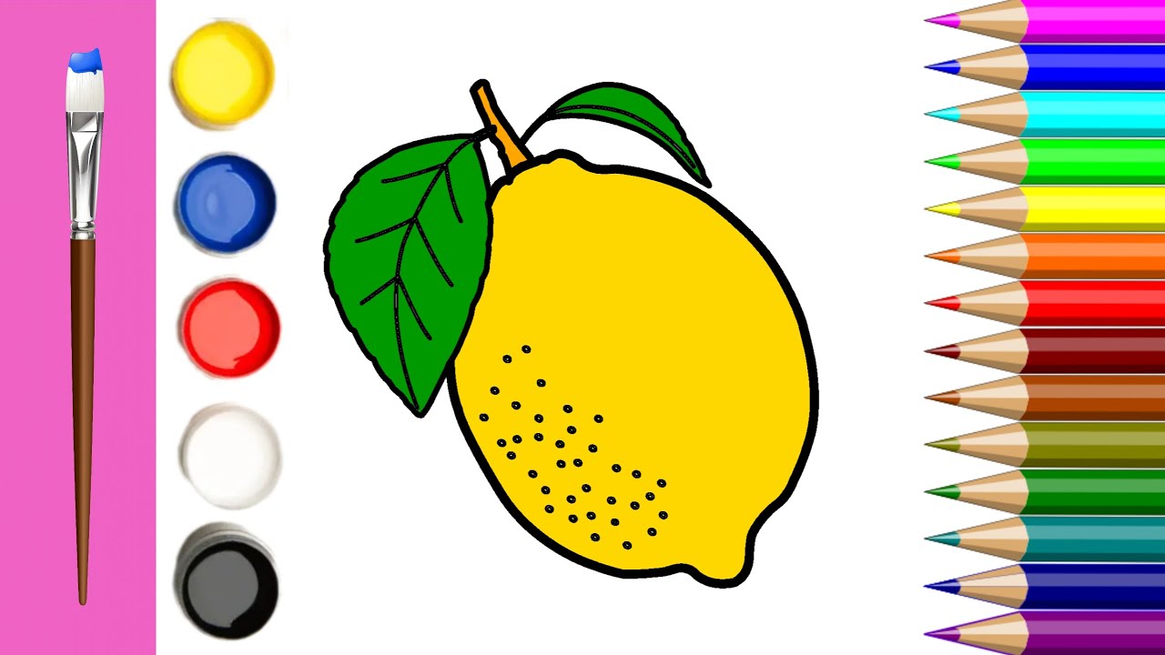 How to draw a lemon easy step by step - YouTube