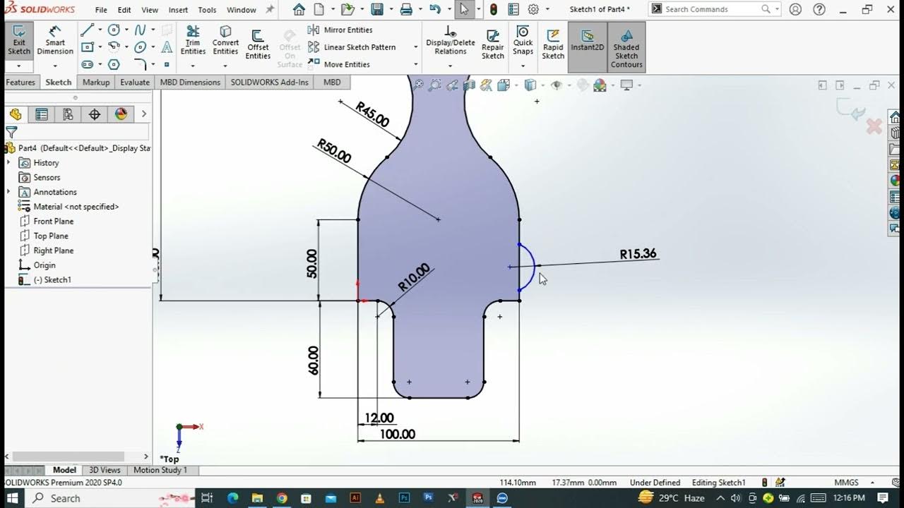 Solidworks 2d Drawing Sketch - YouTube