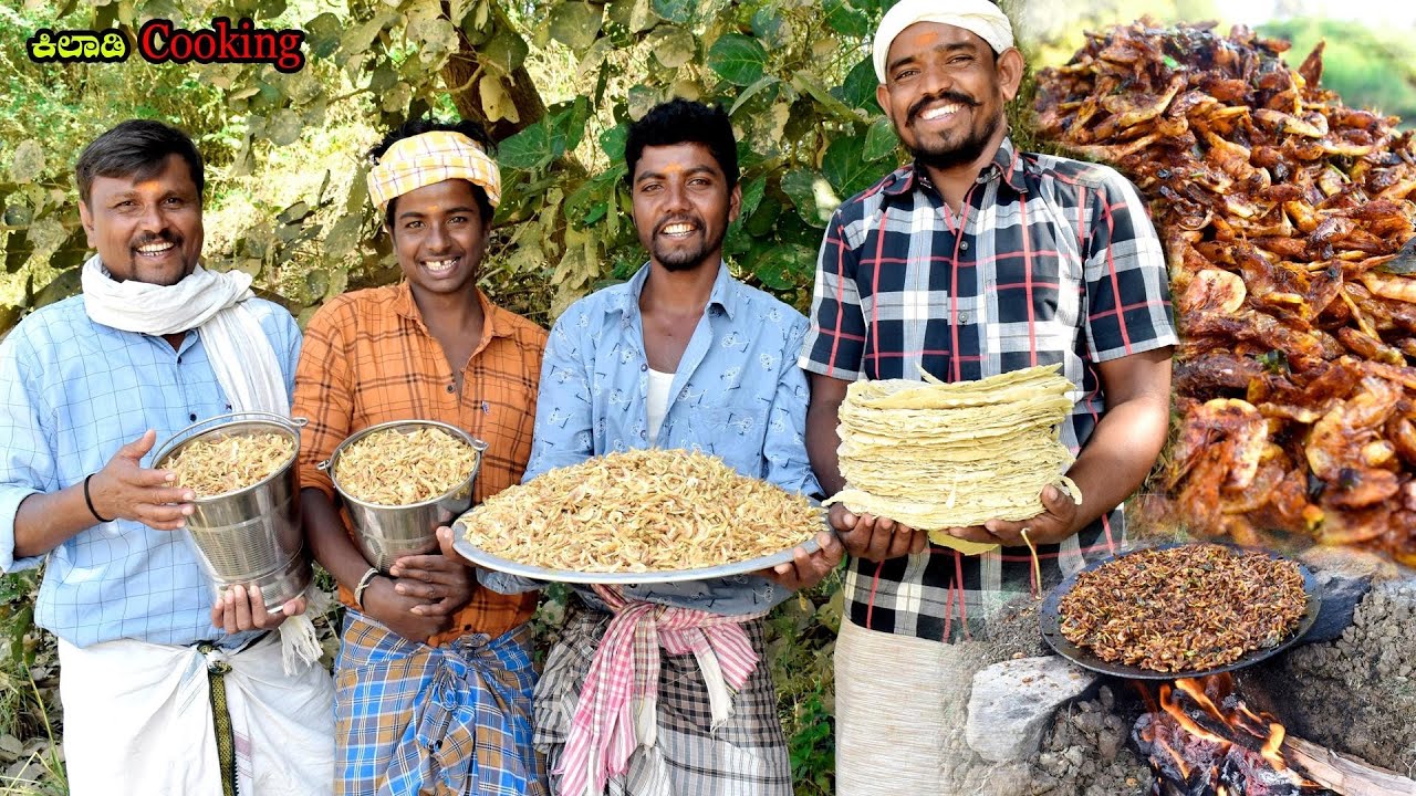 Dry prawns tawa fry ಉತ್ತರ ಕರ್ನಾಟಕ ಜೋಳದ ರೊಟ್ಟಿ ಕಿಲಾಡಿ cooking || ಒಣ ...