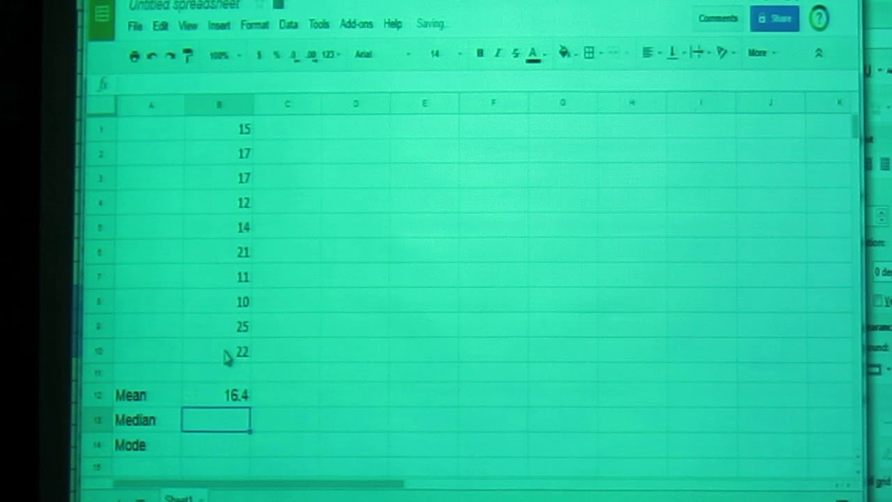 CALCULATE MEAN MEDIAN AND MODE USING GOOGLE SPREADSHEETS YouTube calculate-mean-median-and-mode-using-google-spreadsheets-youtube