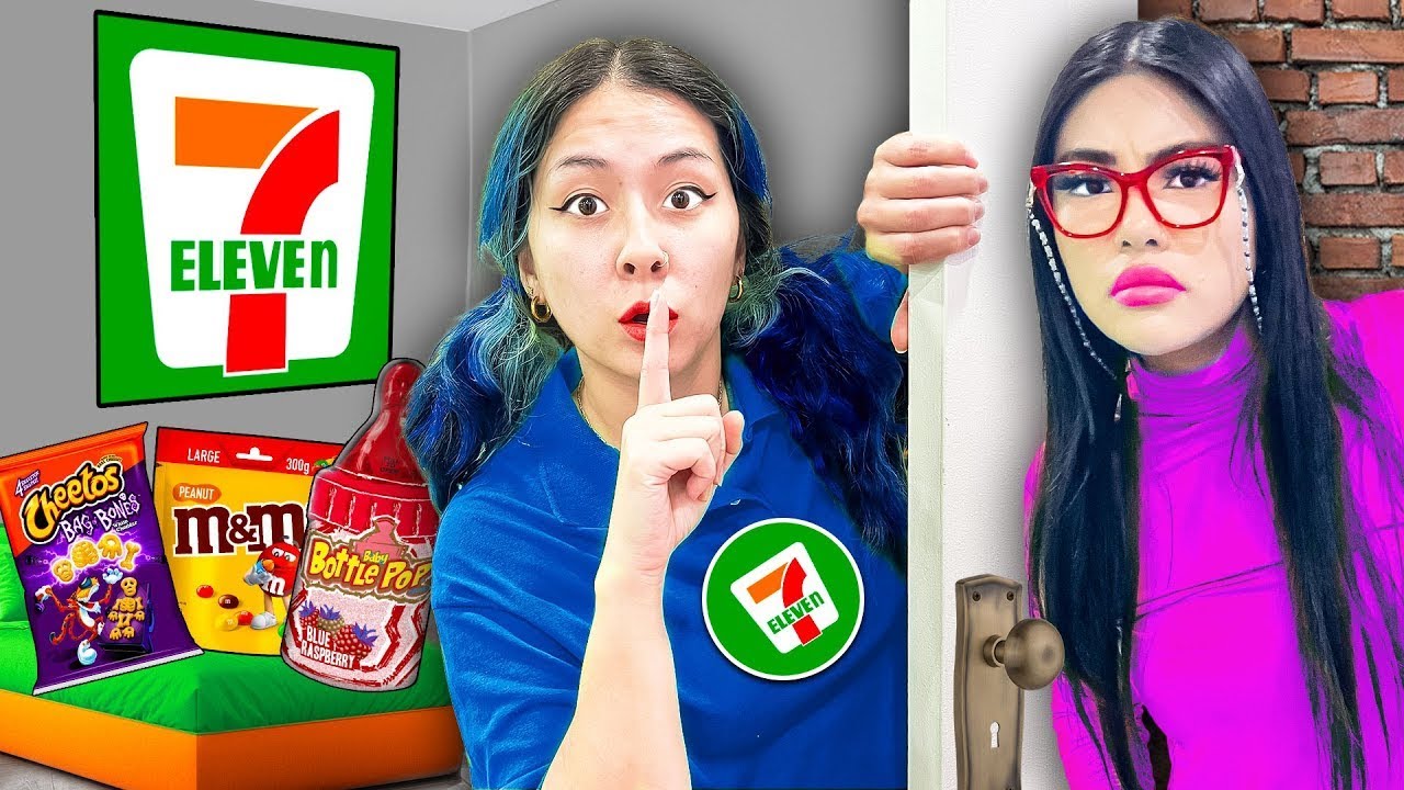 June Opening a 7-Eleven Convenience Store at Home - YouTube