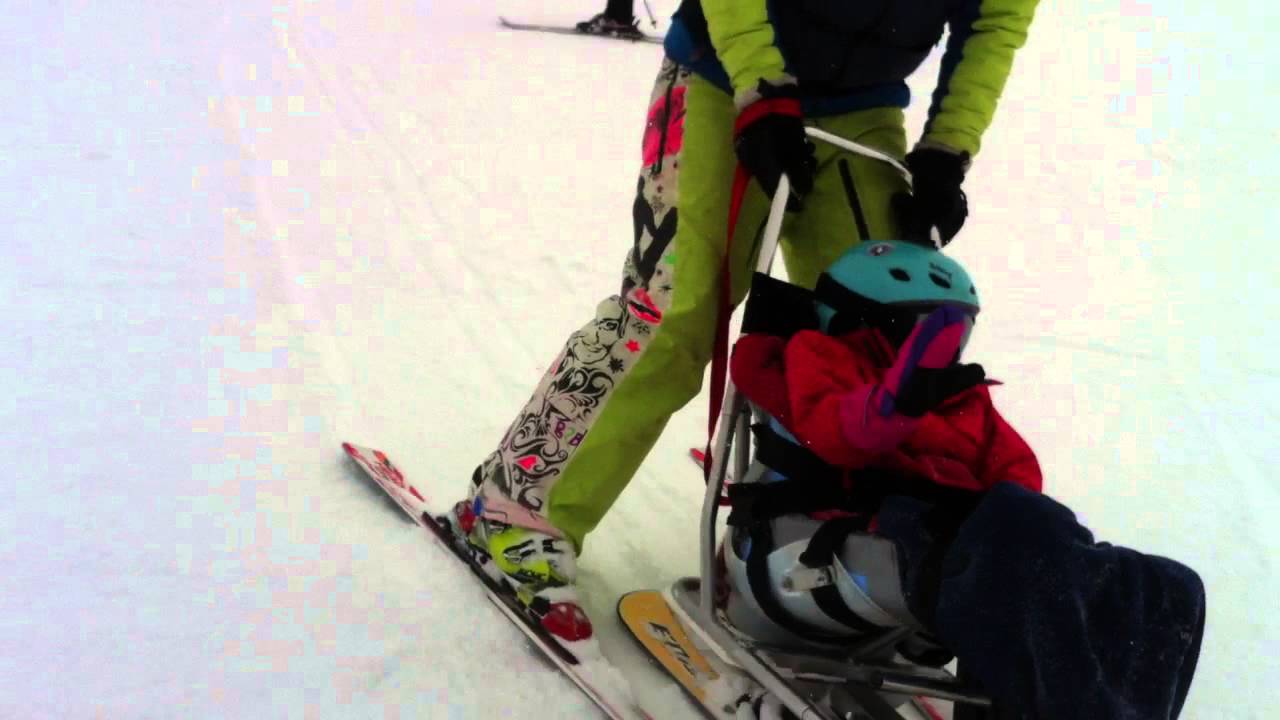 Sit skiing with Ava at Cardrona NZ - YouTube