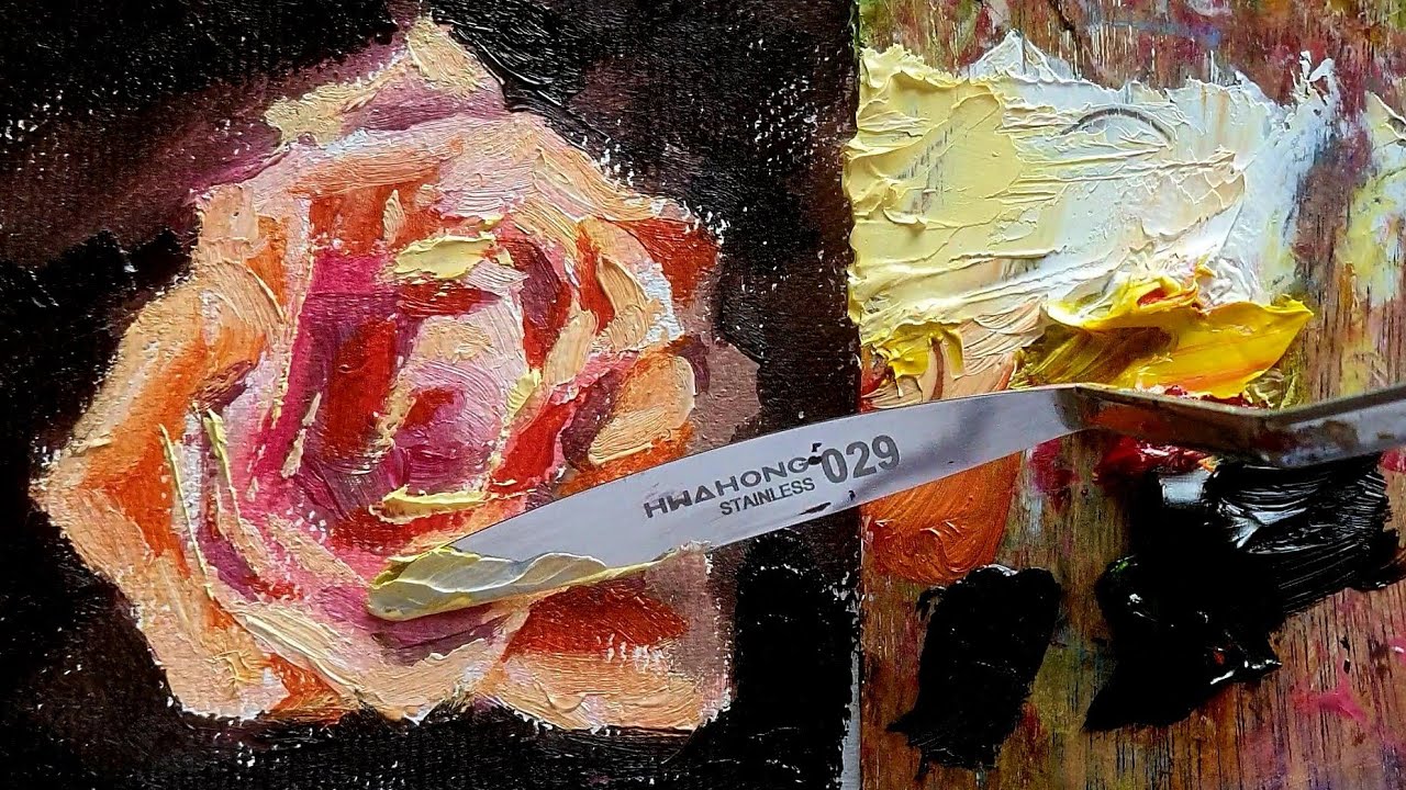 Simple way to Paint a pink rose oil 2, Detailed Guide: Daily Oil ...