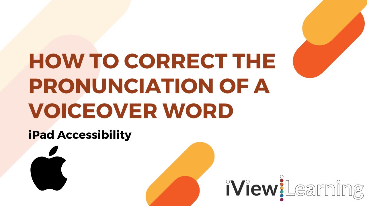 How to correct the pronunciation of a voiceover word on the iPad. - YouTube