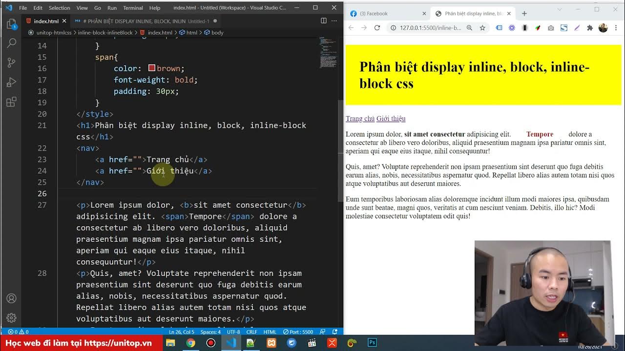 Phân biệt Inline, Inline Block, Block trong Css\Học html css người mới ...