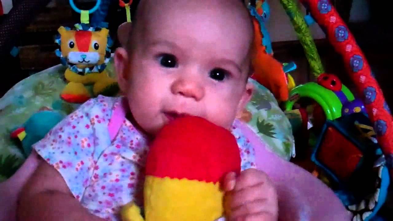 Baby eats her toy - YouTube