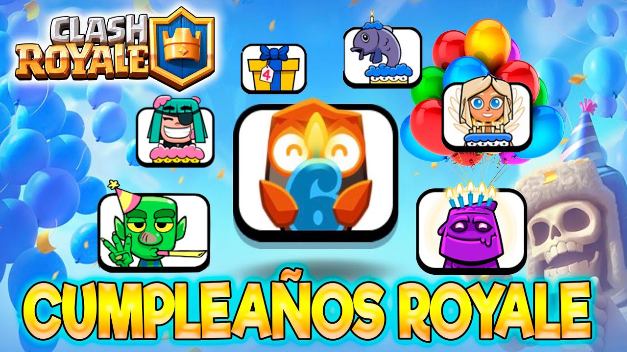 TODOS LOS EMOTES DE CUMPLEAÑOS DE CLASH ROYALE CUMPLEAÑOS ROYALE - YouTube