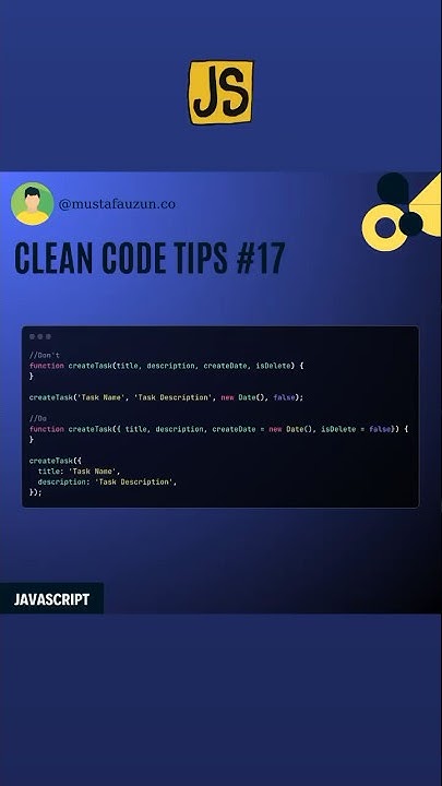 Javascript, Clean Code Tips - 17 #javascript - YouTube