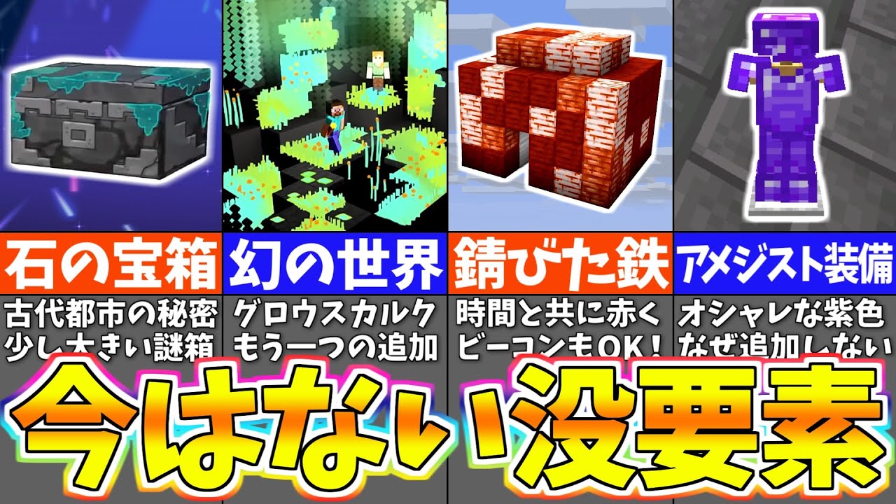 【マイクラ】没になったアイデア・削除された要素17選【まいくら・マインクラフト】 Youtube