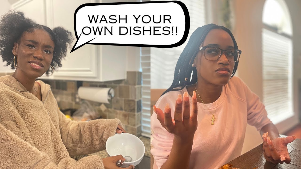 How siblings fight over washing dishes - YouTube