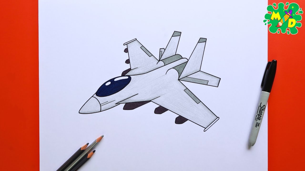 How to Draw a FIGHTER JET Easy Step by Step Tutorial - YouTube