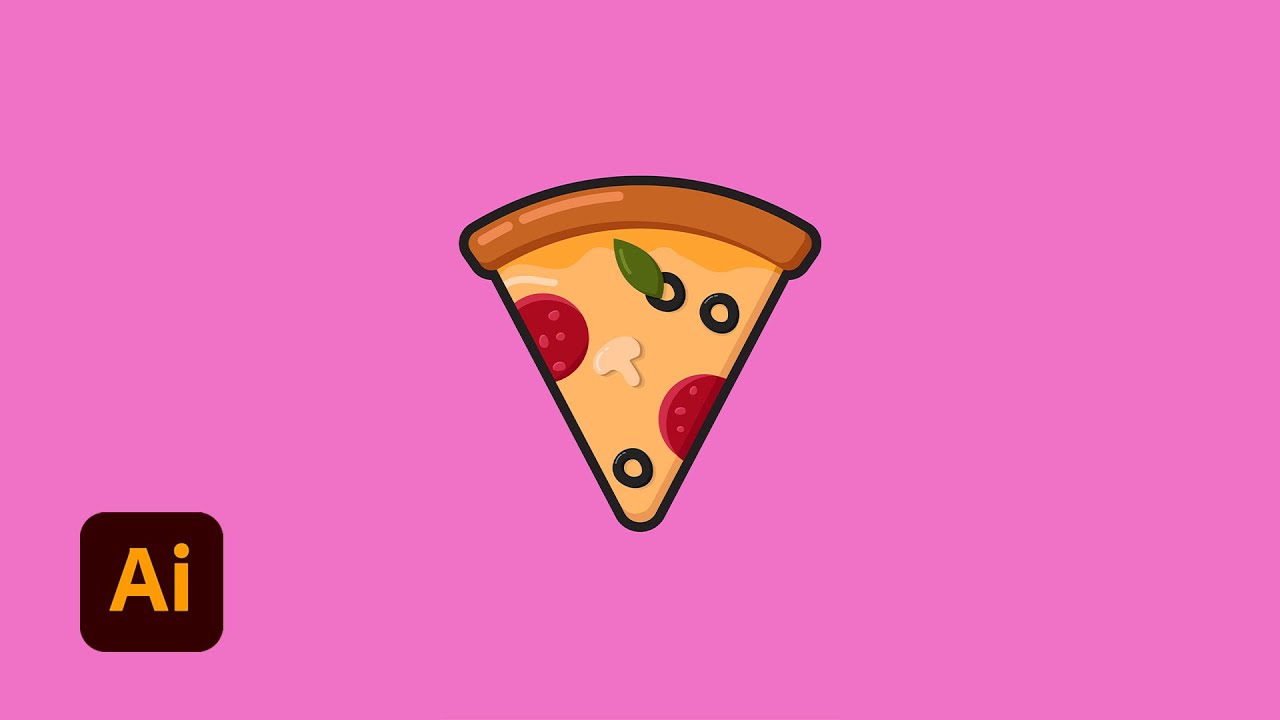 Drawing a Slice of Pizza (Adobe Illustrator CC Speed Vector Art) - YouTube