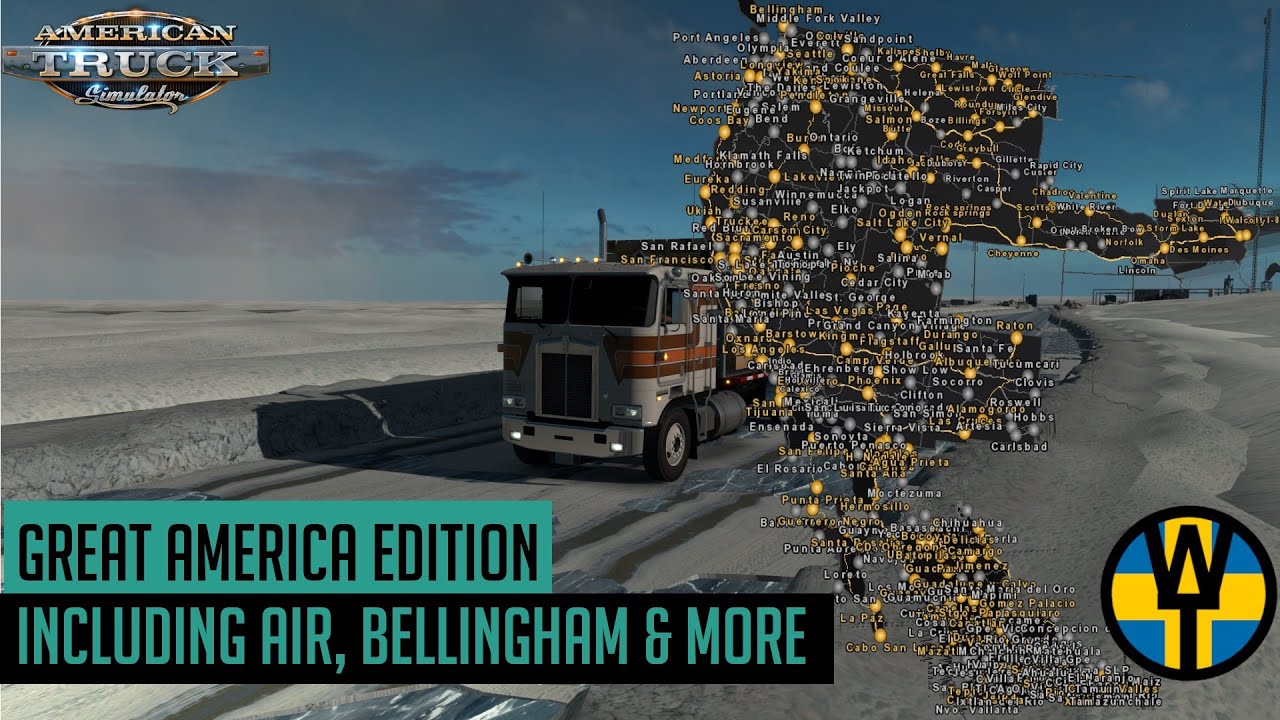 ATS 1.38 - Great America Map Combo Version 1 - YouTube