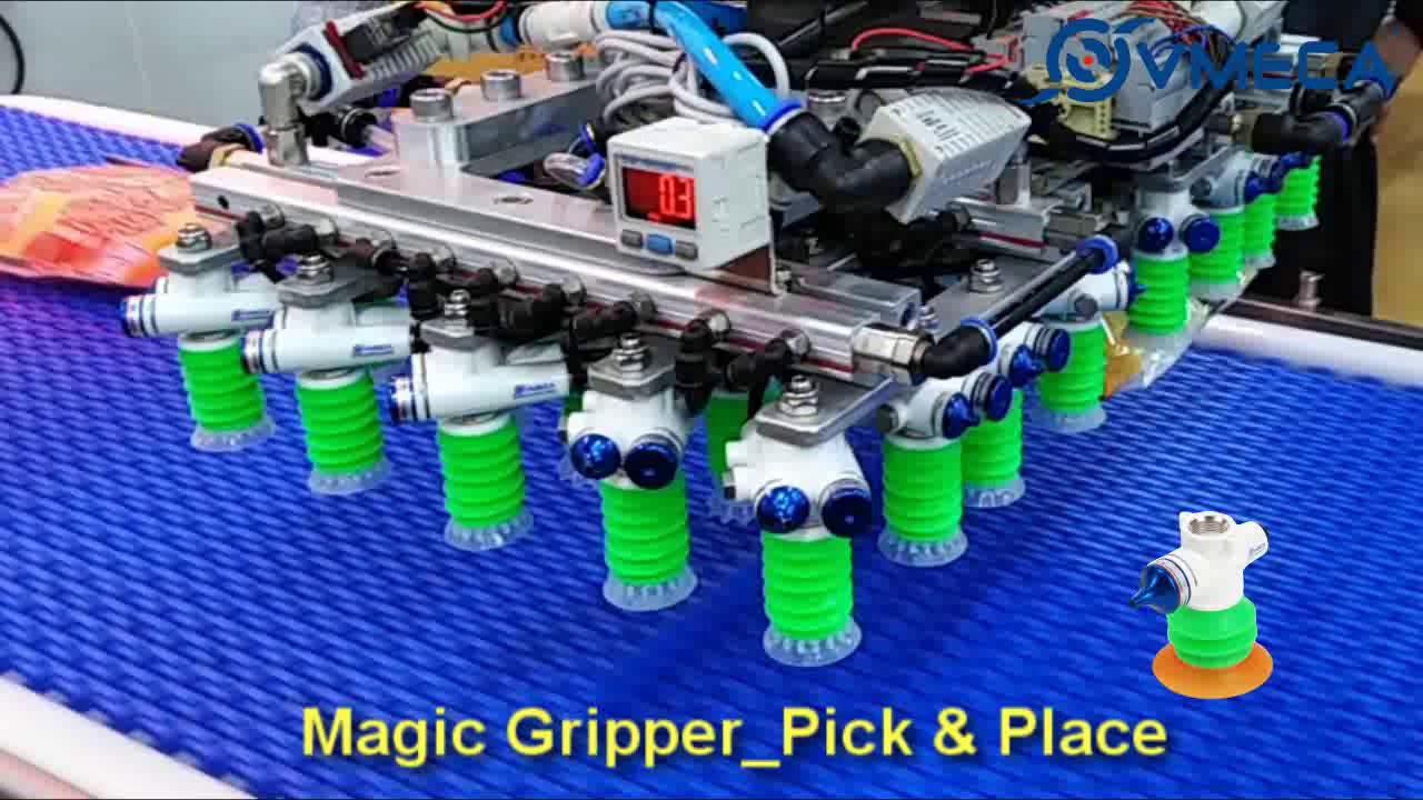 Frozen food packages Vacuum handling with VMECA Magic Grippers. - YouTube
