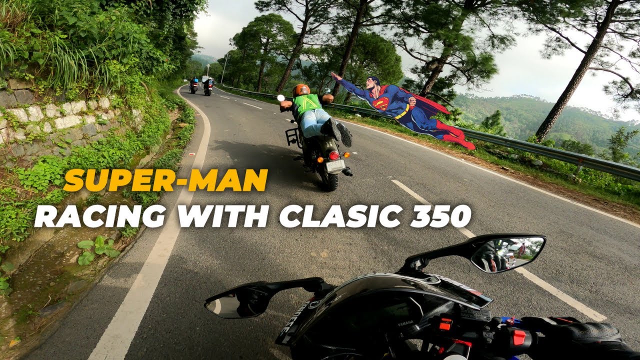 SUPERMAN RACING WITH CLASSIC 350 / @mr.juneja18 - YouTube