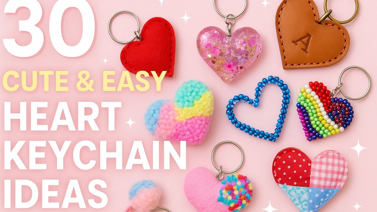 30 Cute & Easy Heart Keychain Ideas | DIY Gifts & Crafts for Beginners ...