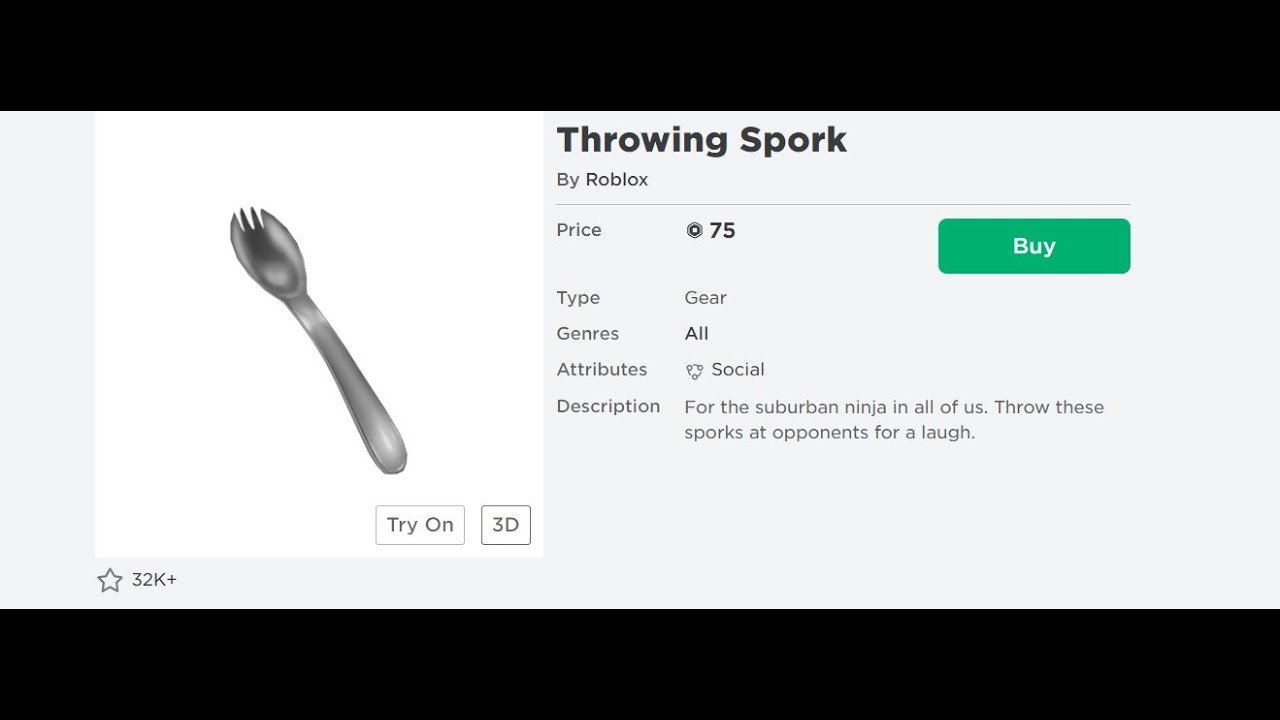 Reviewing the Throwing Spork in Roblox - YouTube