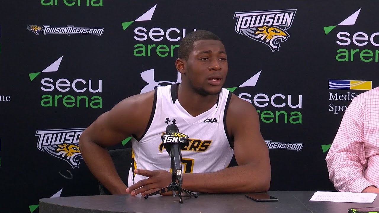 Towson basketball coach Pat Skerry speaks after 96-82 victory over ...