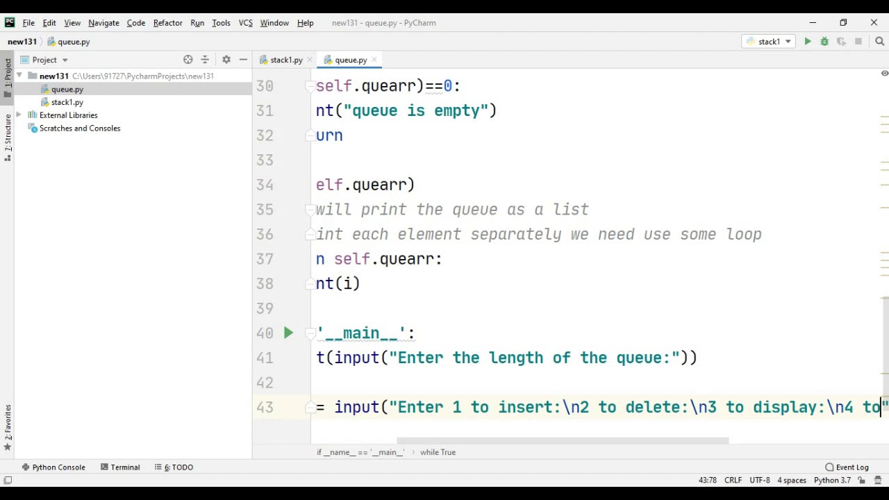 Queue Data Structure Using Python Youtube