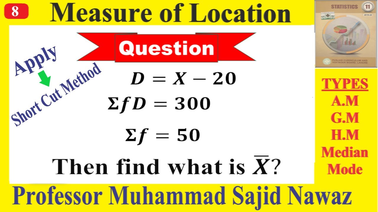Mean by Short cut method | Grouped data | Part 08 | - YouTube