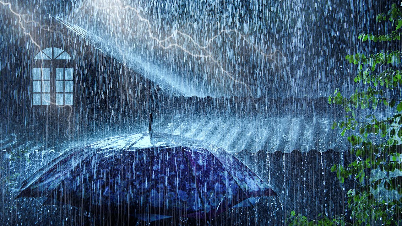 Goodbye Fatigue & Sleep Immediately with Strong Rain on Tin Roof ...
